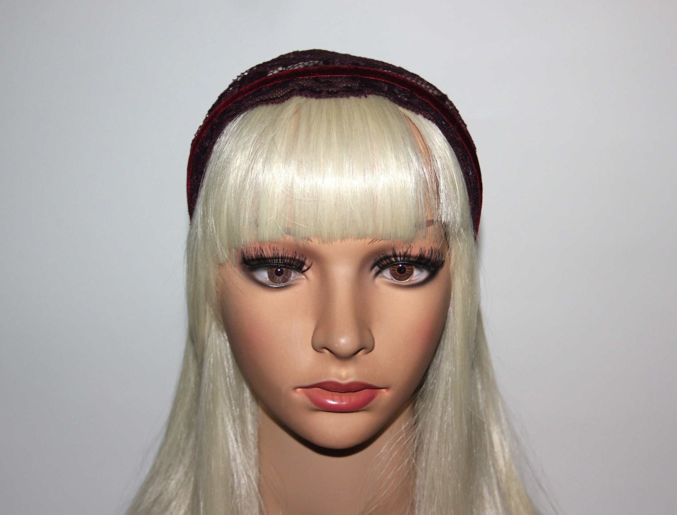 Maron Prayer Veil, Christian Lace Headband, Structured Religious Head ...