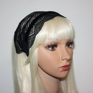 Christian Head Covering, Prayer Lace Headband, Black Herringbone Head ...