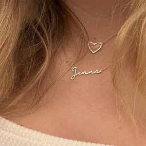 Handwriting Necklace, Your Signature & Name Necklace. Solid Gold Name ...