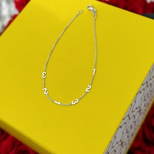 Jersey Numbers Bracelet in 14K Solid White, Yellow, or Rose Gold ...