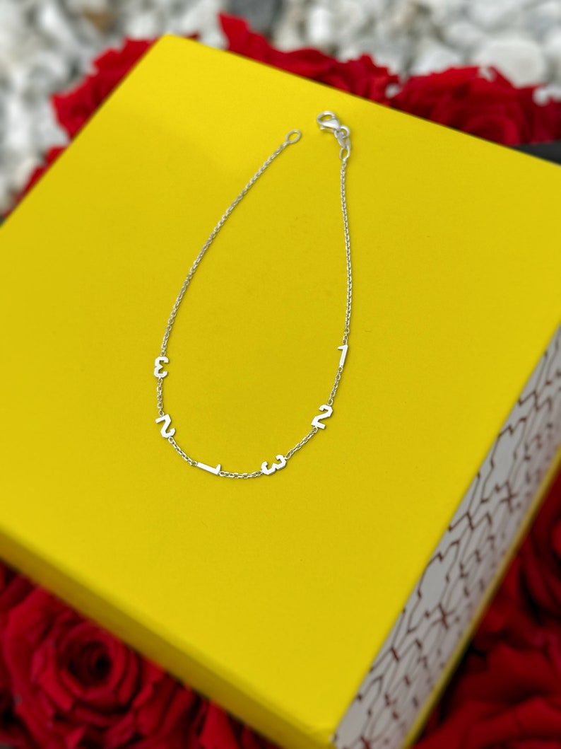 Jersey Numbers Bracelet in 14K Solid White, Yellow, or Rose Gold ...