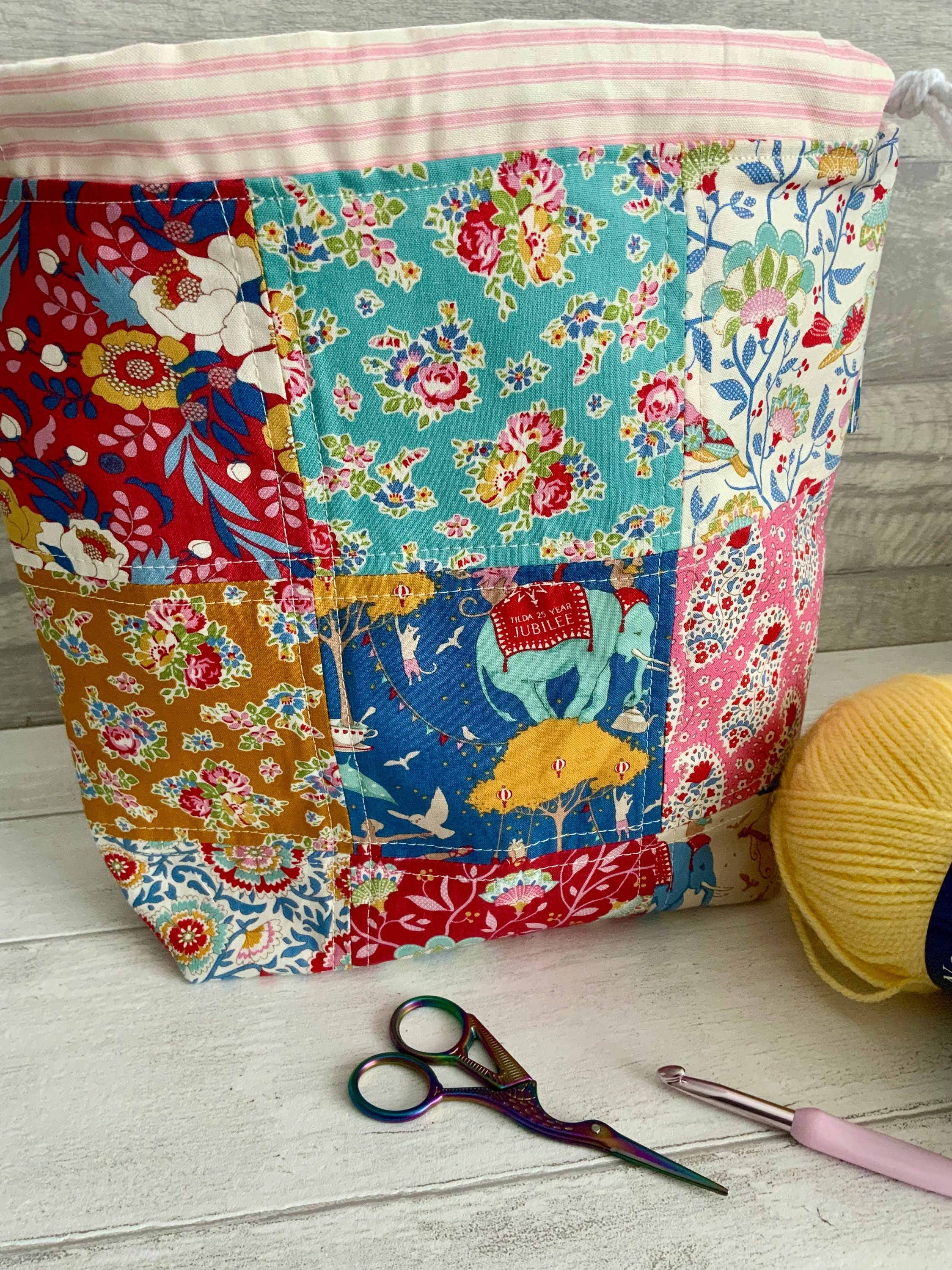 Beautiful Handmade Patchwork Project Bag for Crafters - Etsy UK