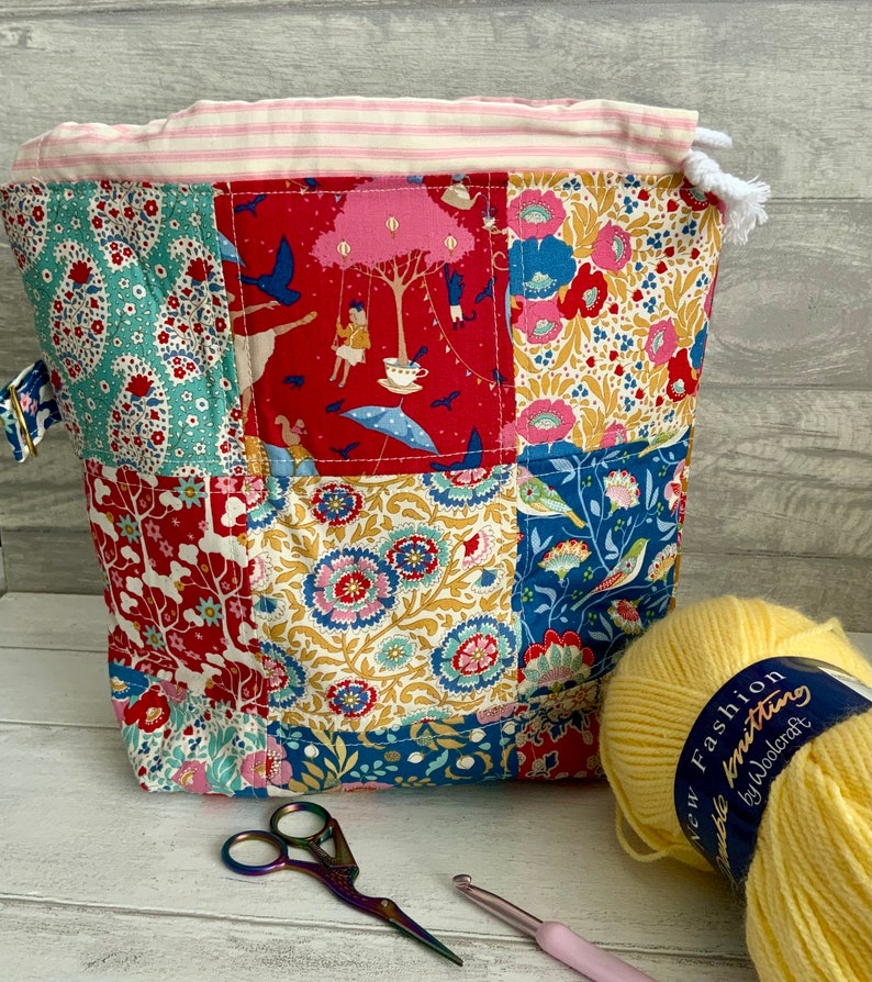 Beautiful Handmade Patchwork Project Bag for Crafters - Etsy UK