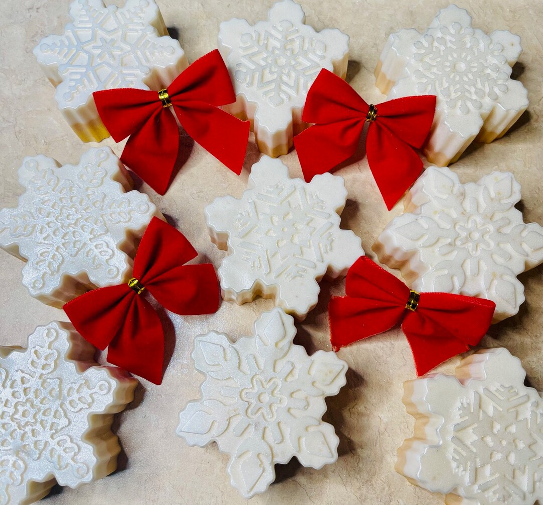Snowflake Shaped Soap Oatmeal Shea Butter Love Handmade 3D Gift ...