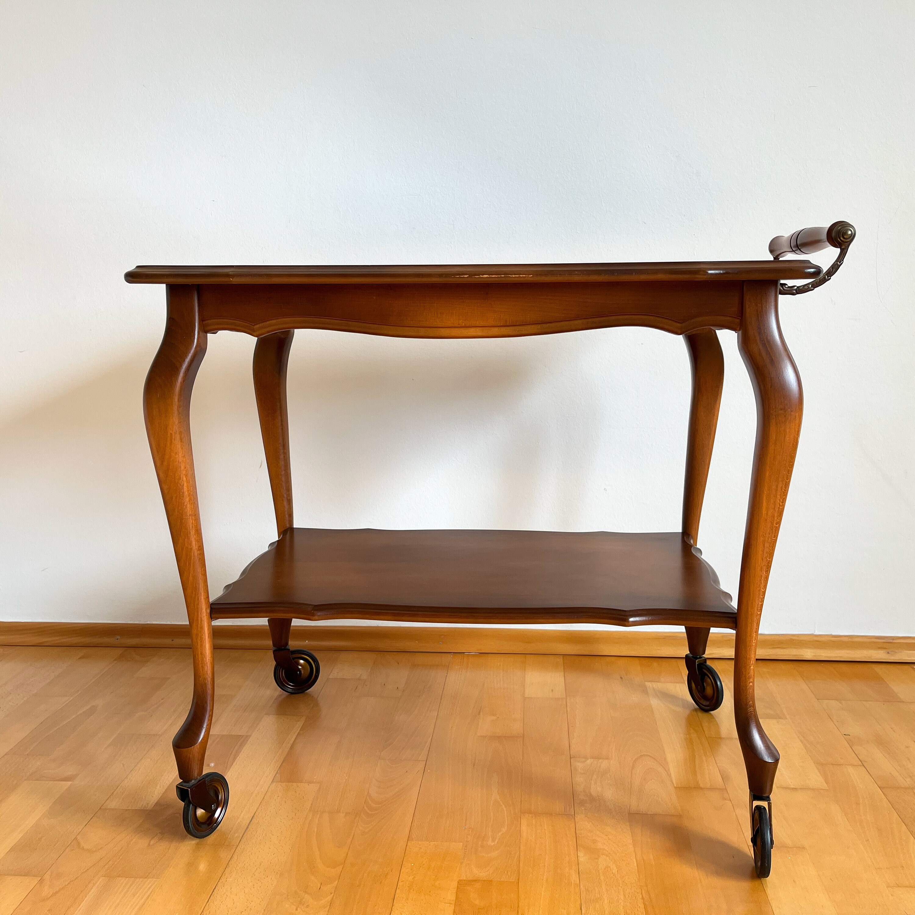 Bar Cart With Glass Top Serving Cart Side Table Vintage 90s - Etsy