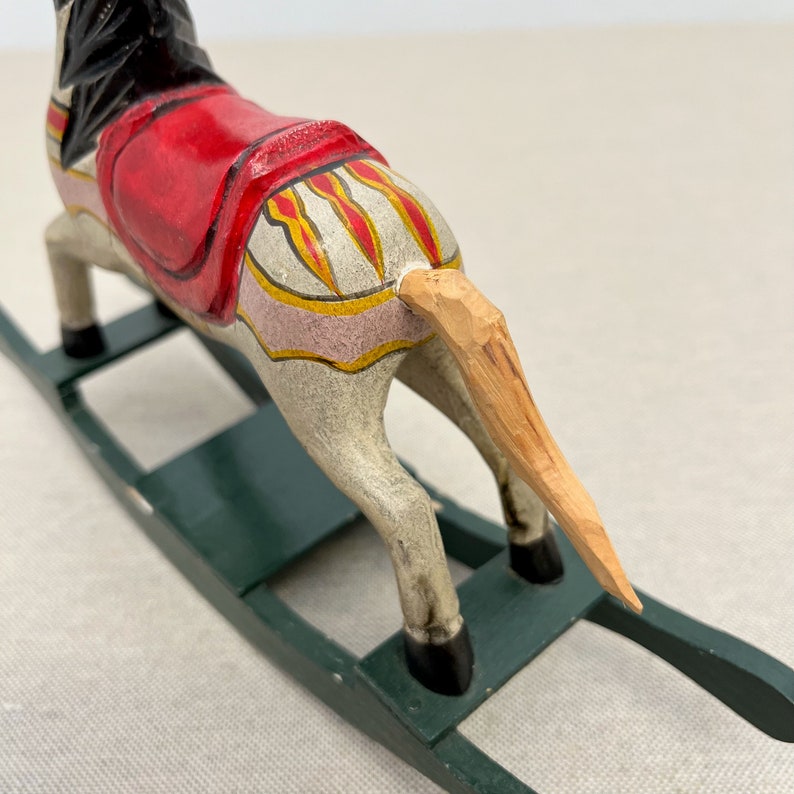 Small Rocking Horse Hand Carved Wooden Christmas Toy Decor Vintage - Etsy