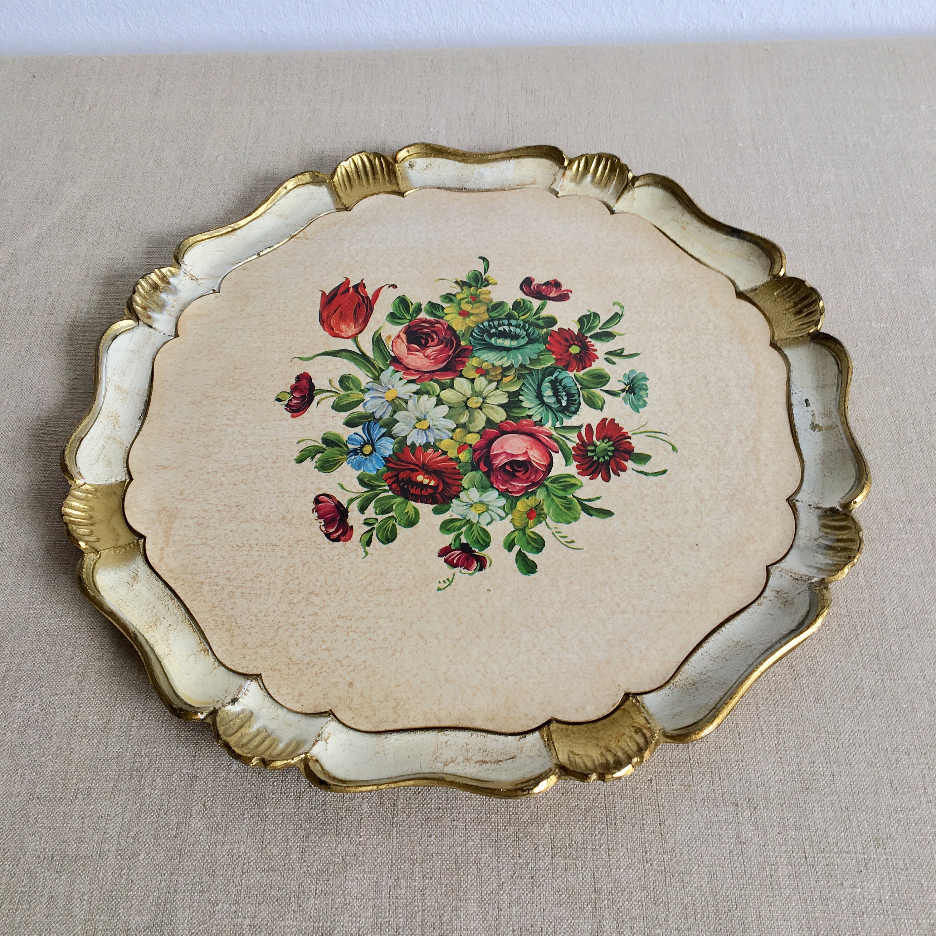 Vintage Wood/paper Decorative Hanging Plates Wall Decor Wall - Etsy