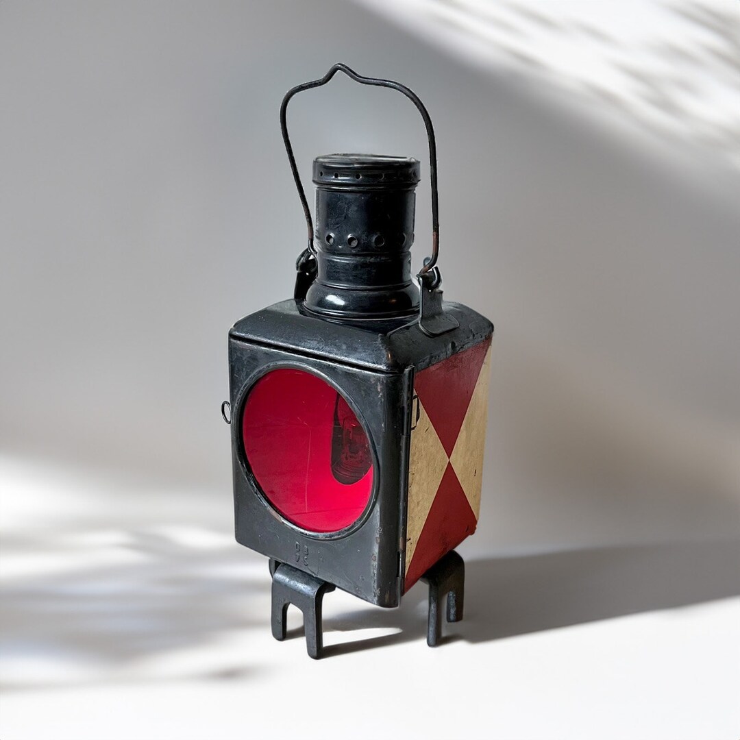 Original German DB Kerosene Railway Signal Lantern With Two Glasses and ...