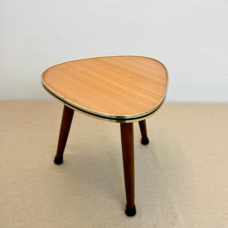 Small 3 Legged Stool Flower Stool Vintage Wood Kidney Table - Etsy