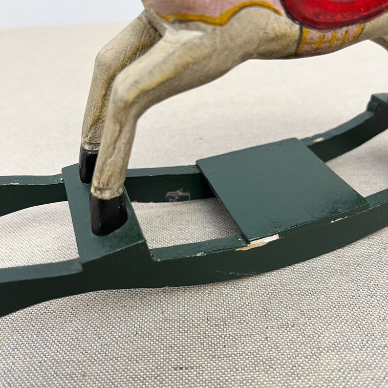 Small Rocking Horse Hand Carved Wooden Christmas Toy Decor Vintage - Etsy