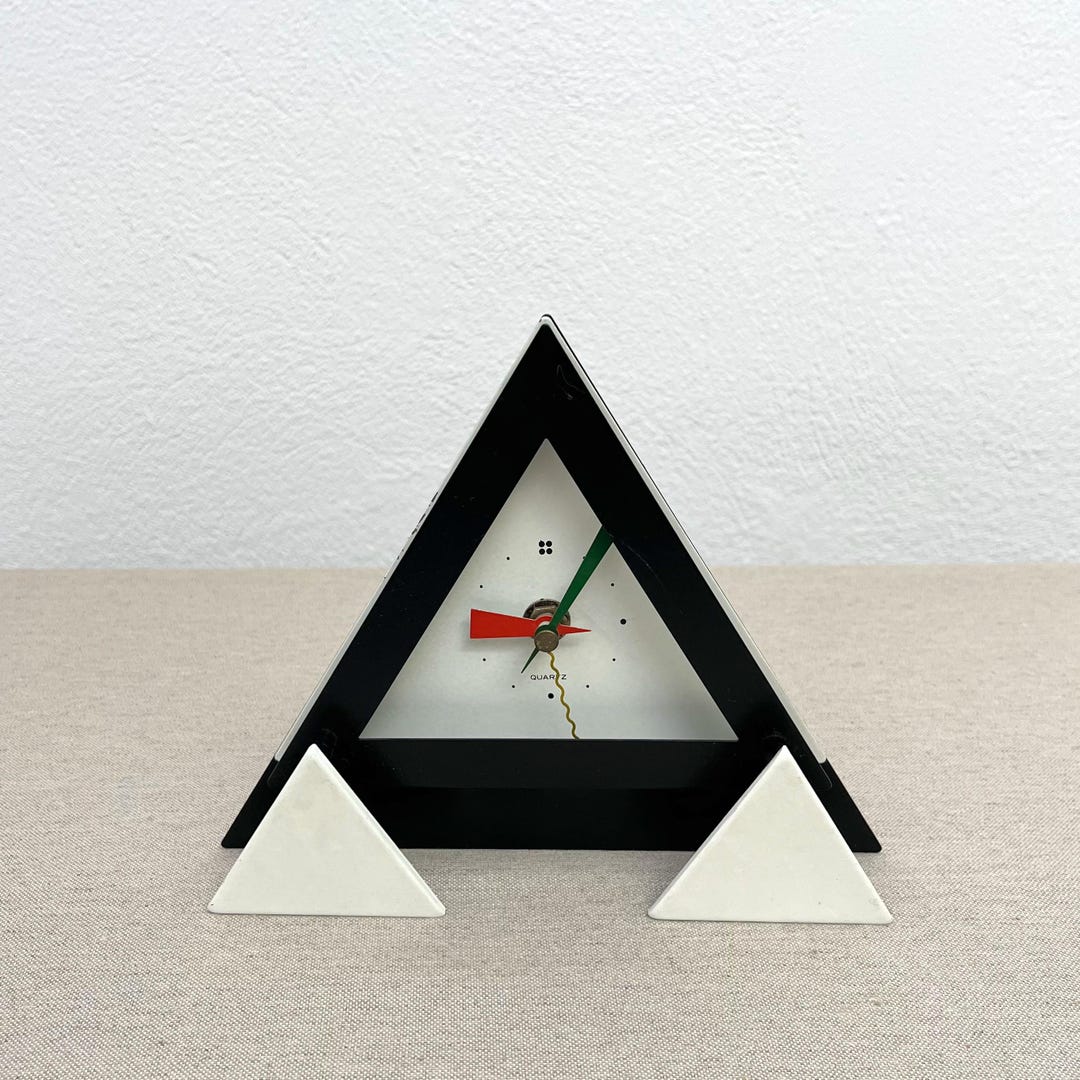 Triangle Quartz Clock Memphis Style Postmodern Vintage Design - Etsy