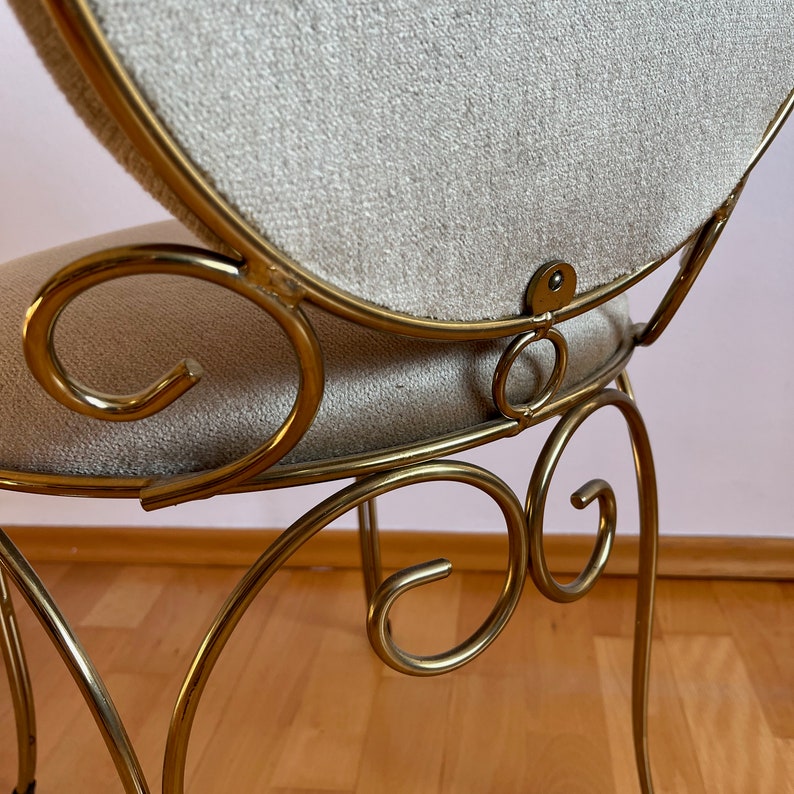 Retro Styled MCM Chair With Massive Gold Coloured Steel Frame - Etsy