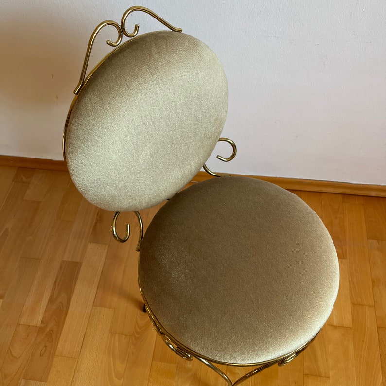 Retro Styled MCM Chair With Massive Gold Coloured Steel Frame - Etsy