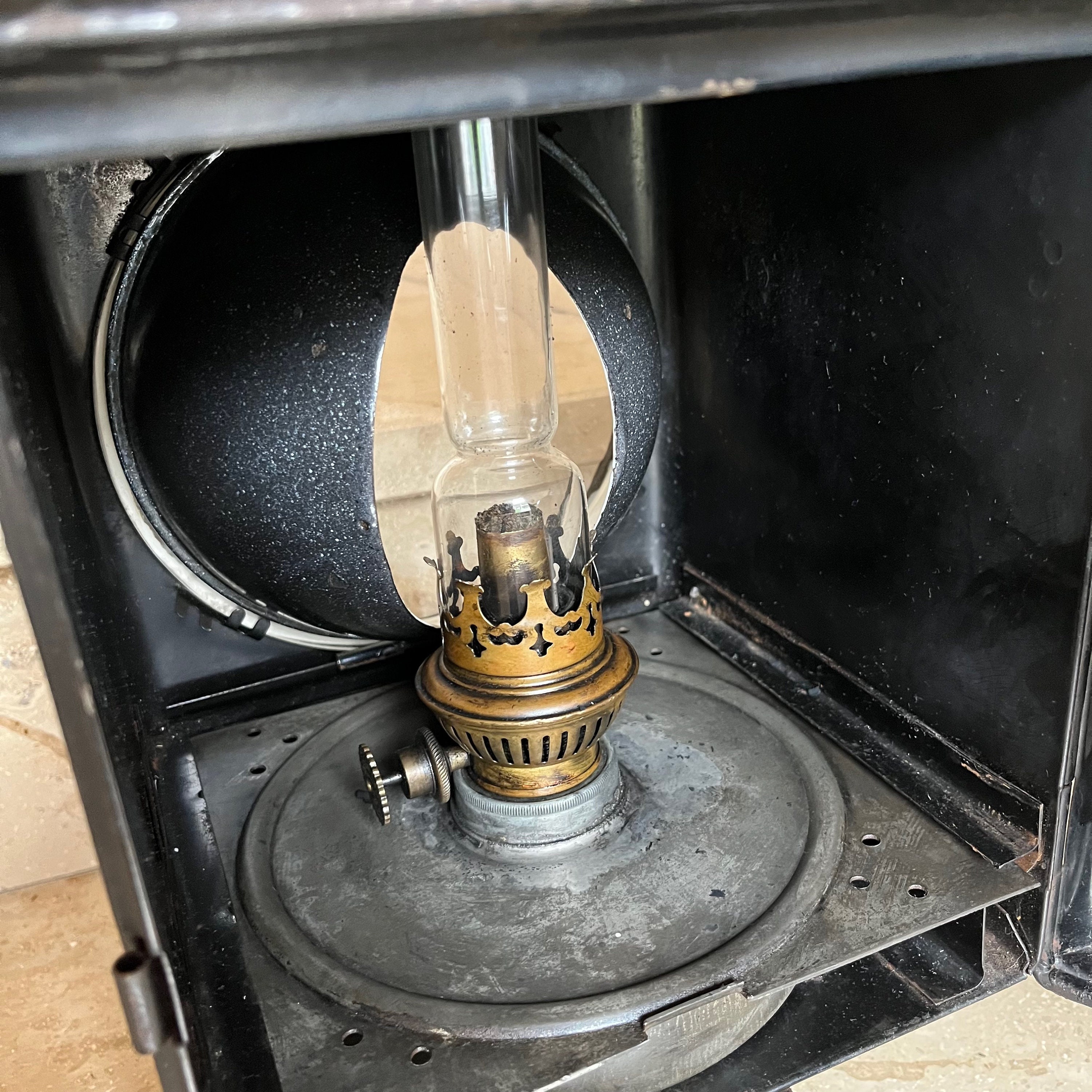 Original German DB Kerosene Railway Signal Lantern With Two Glasses and ...
