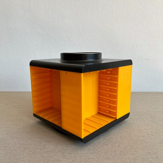 Vintage Cassette Holder Cassette Cube Cassette Storage Orange - Etsy