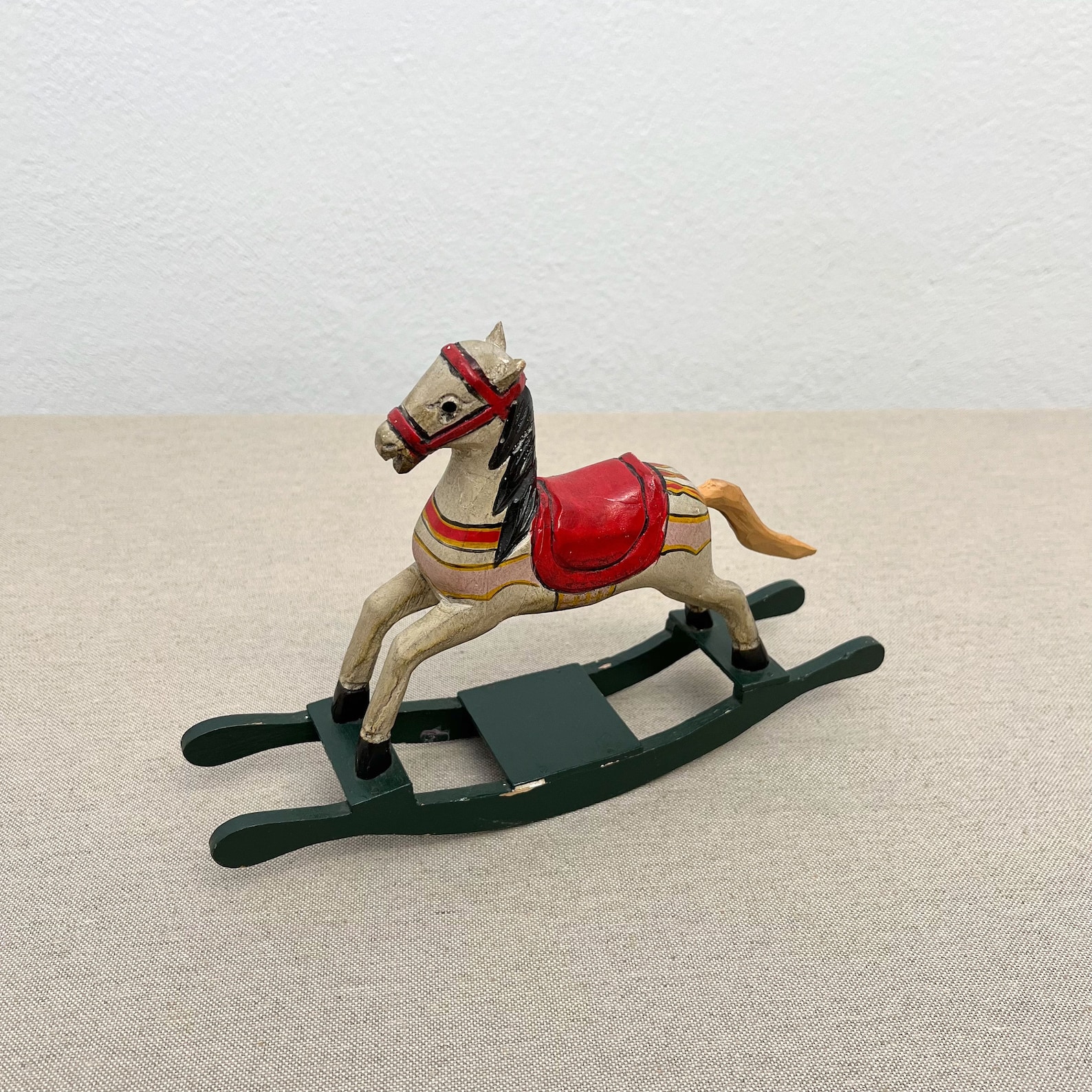 Small Rocking Horse Hand Carved Wooden Christmas Toy Decor Vintage - Etsy