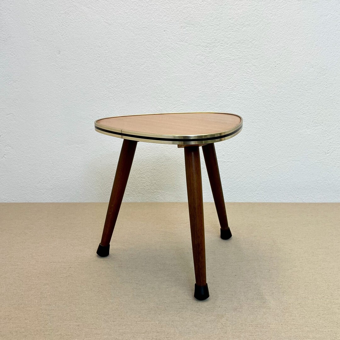 Small 3 Legged Stool Flower Stool Vintage Wood Kidney Table - Etsy