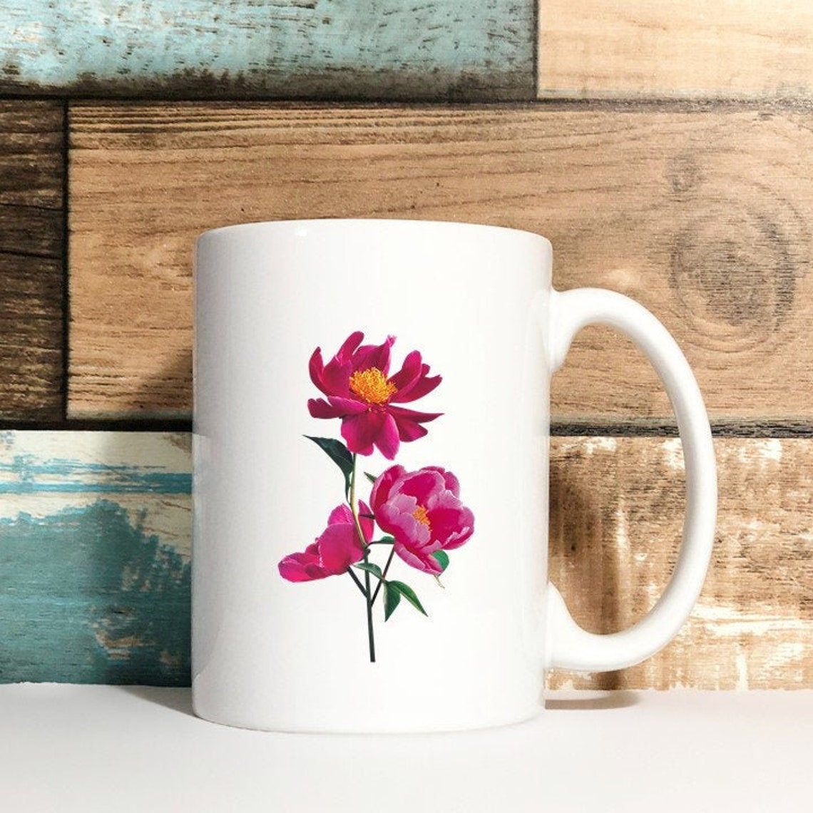 Flower Coffee Mug 11 Oz Ceramic Coffee Mug Etsy