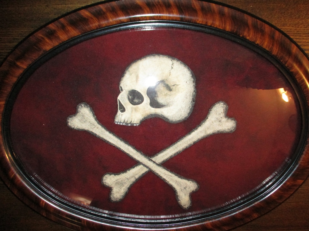 Large Maroon Oval Replica Pirate Flag - Etsy