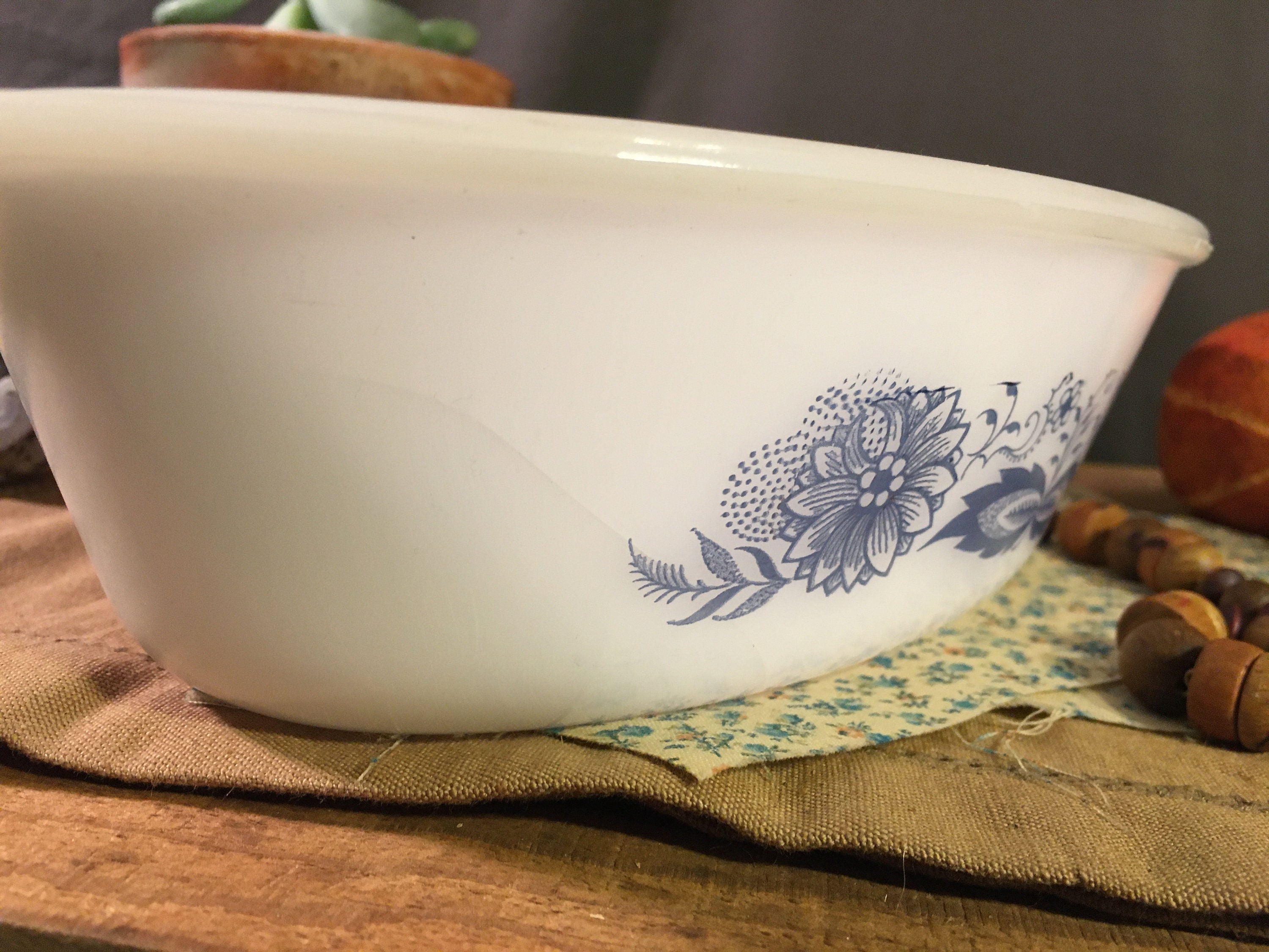 Vintage Cornflower Blue and White Pyrex Serving Dish | Etsy