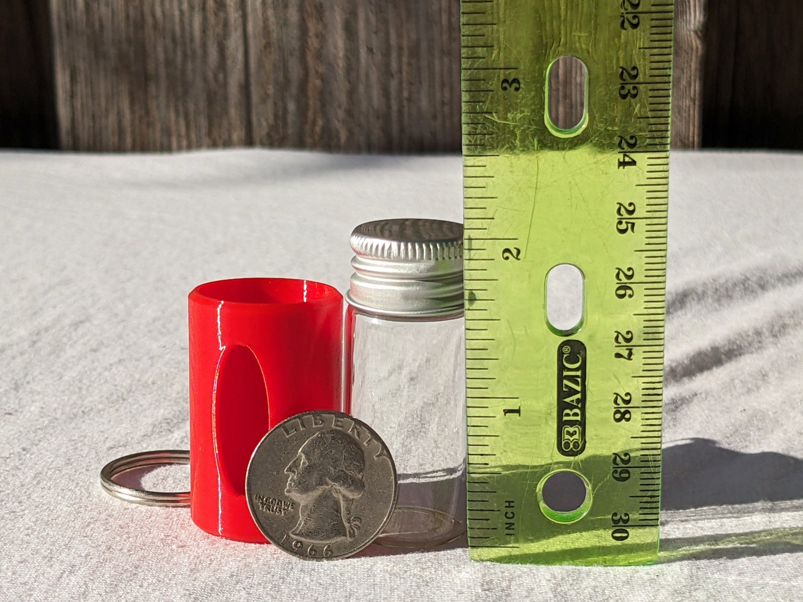 Small Glass Jar Keychain With Protective Sleeve, Key Ring Pill Holder ...