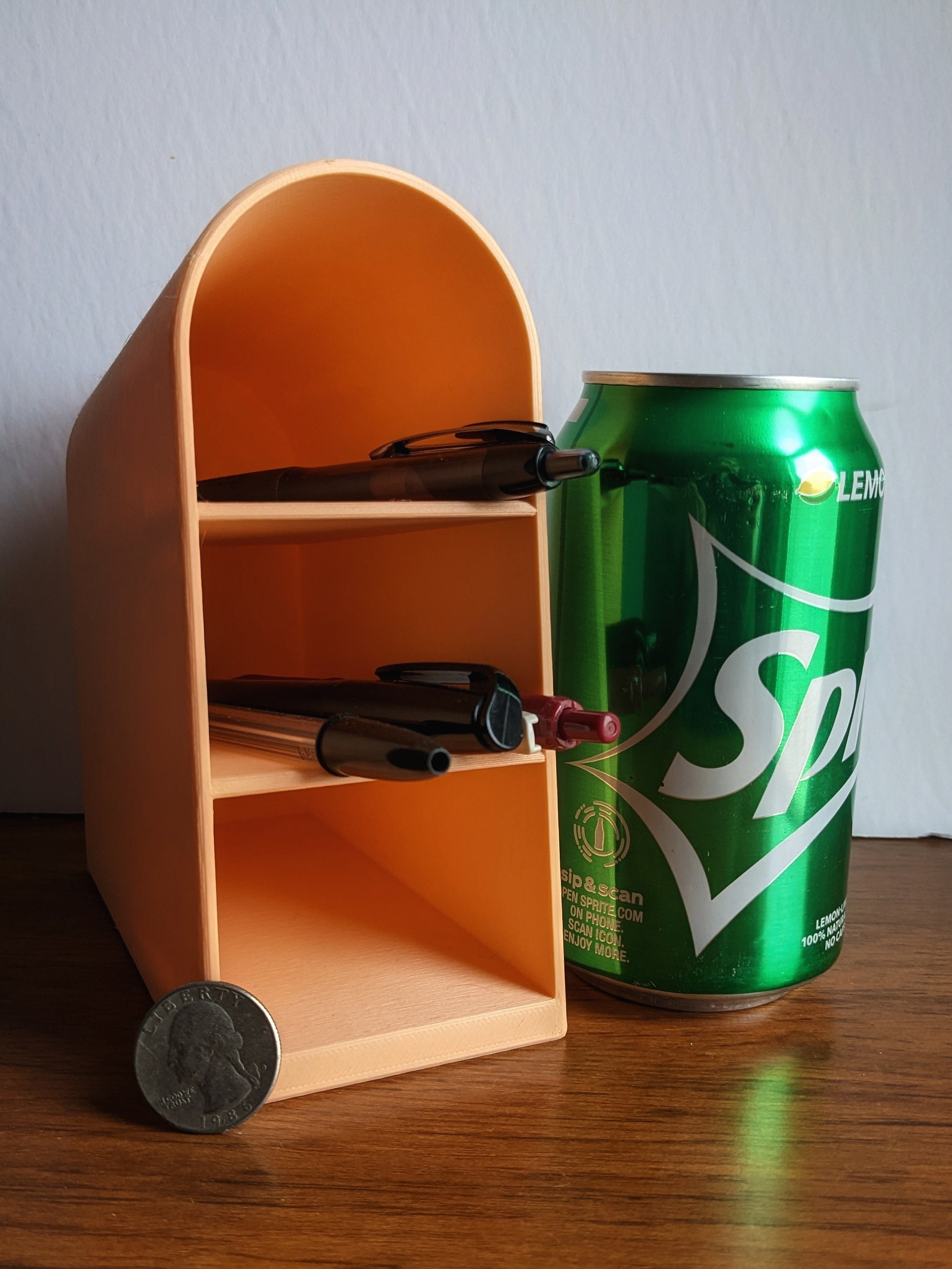 Pen Holder, 3 Compartment Display Container for Pens and Markers, Desk ...