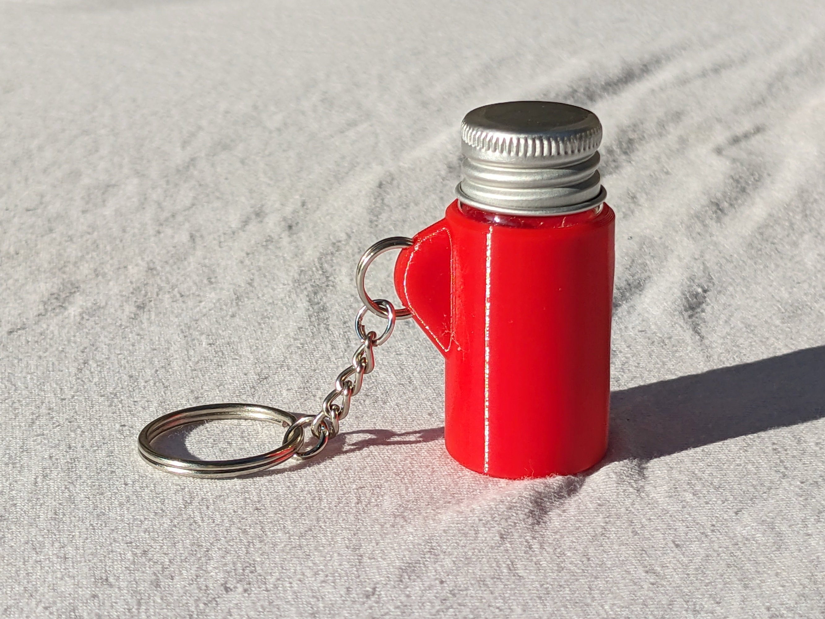 Small Glass Jar Keychain With Protective Sleeve, Key Ring Pill Holder ...