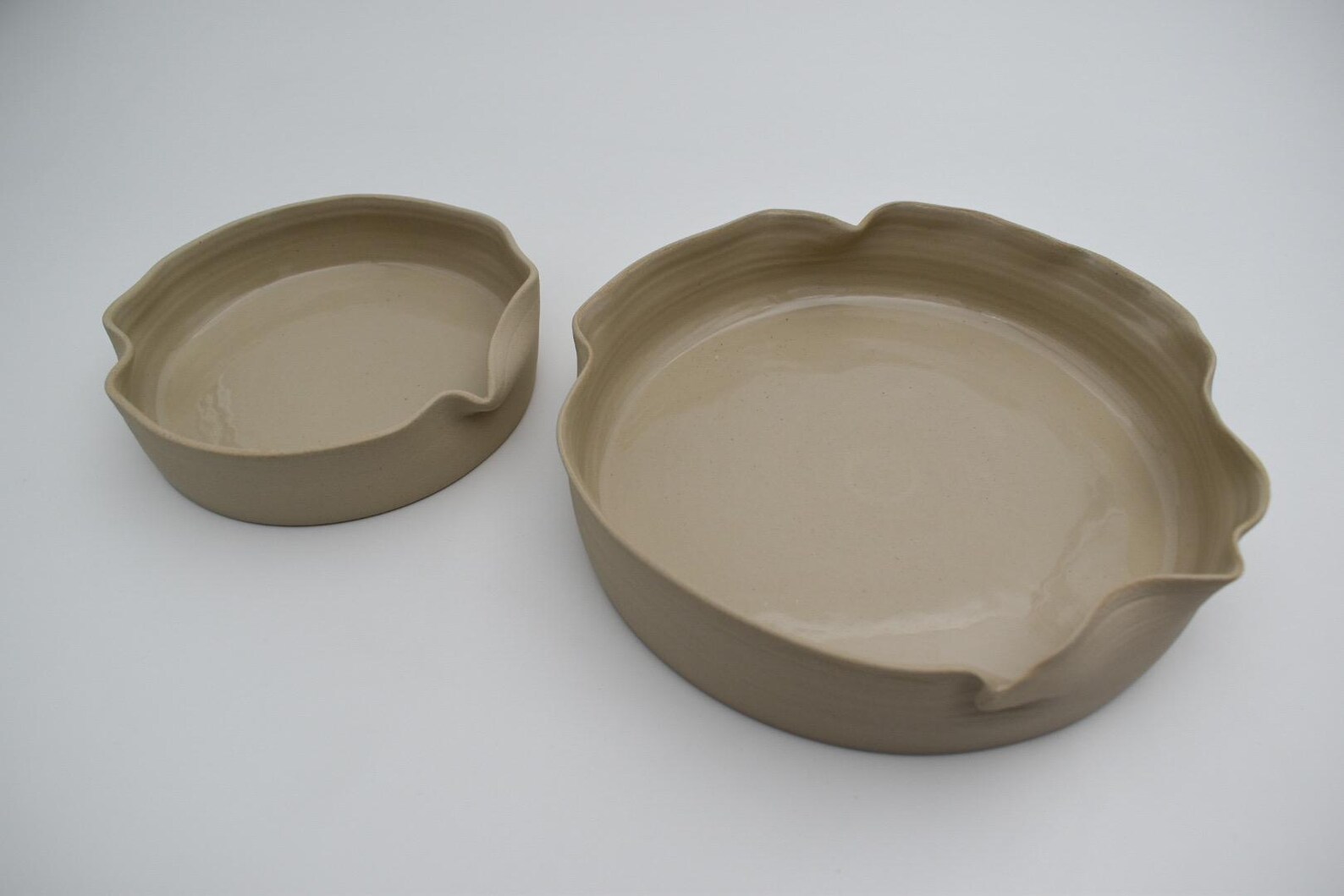 Unika Studio • BISTRO SAND PLATE (large & Small) • Wheel Thrown ...