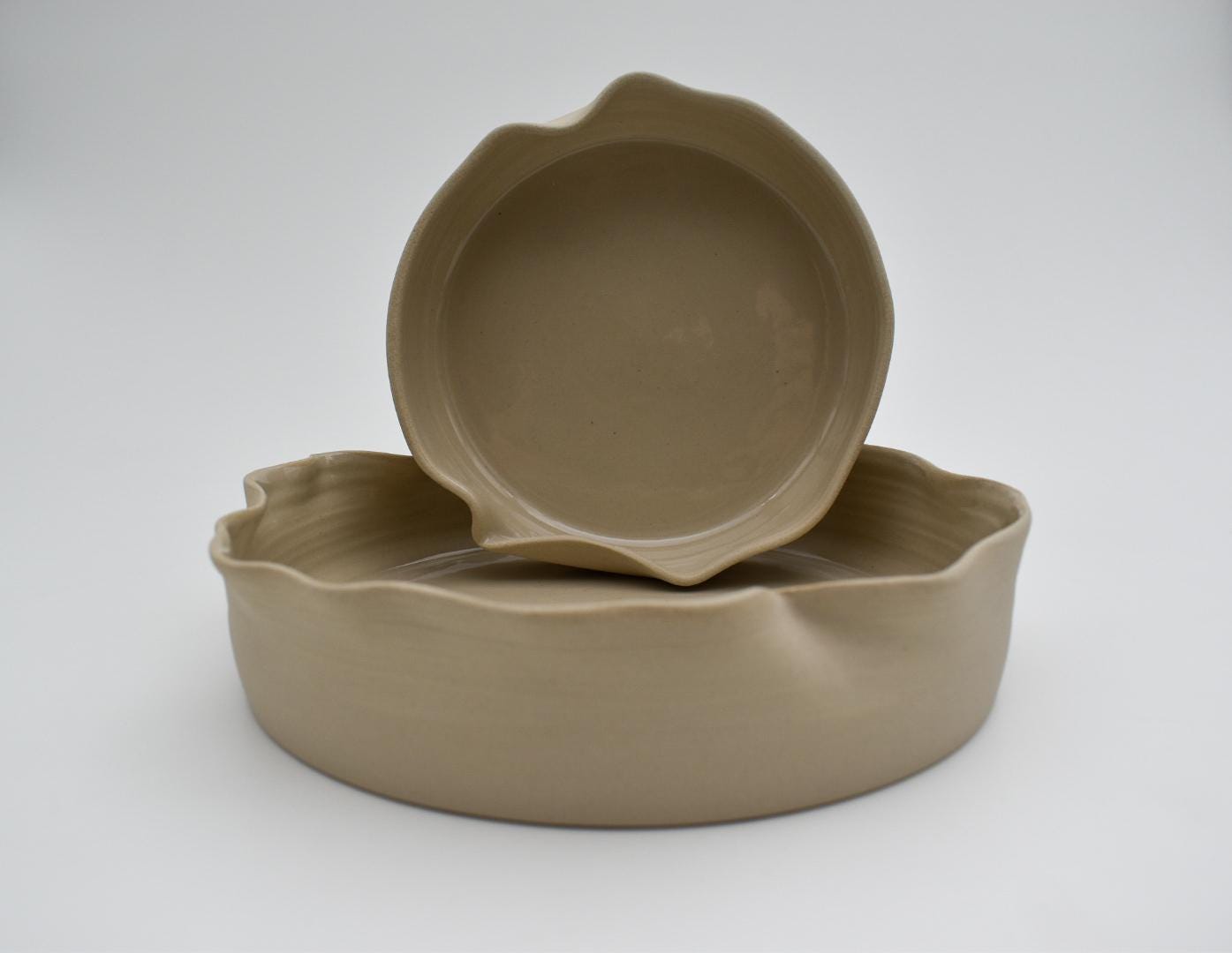 Unika Studio • BISTRO SAND PLATE (large & Small) • Wheel Thrown ...