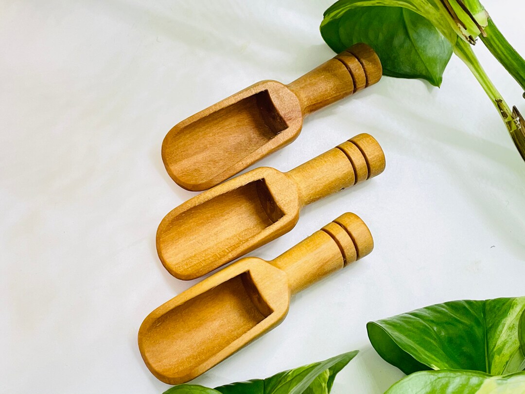 Mini Wooden Spoon Small Scoop for Bath Salts Bamboo Spoons Small, Bath ...