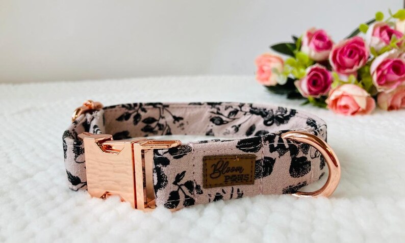 Vintage Rose Dog Collar Girl Dusty Pink Floral Dog Collar | Etsy