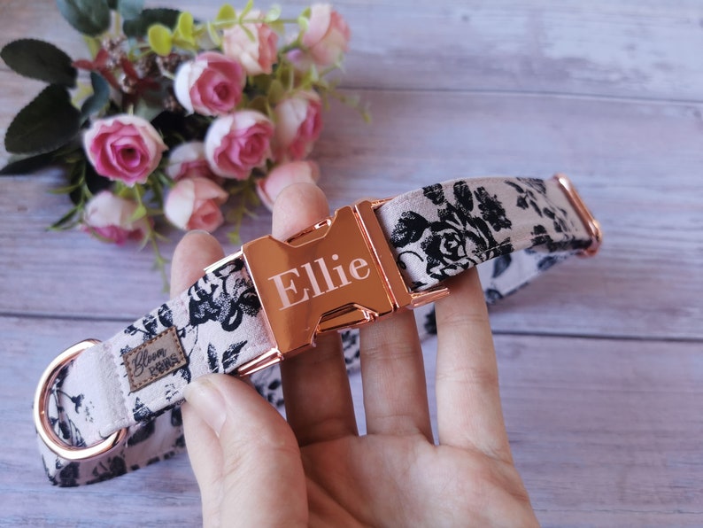 Vintage Rose Dog Collar Girl Dusty Pink Floral Dog Collar | Etsy