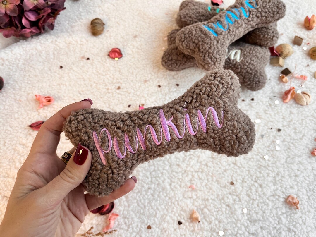 Custom Dog Bone Toy With Name and Built-in Squeaker – 3 Sizes for ...