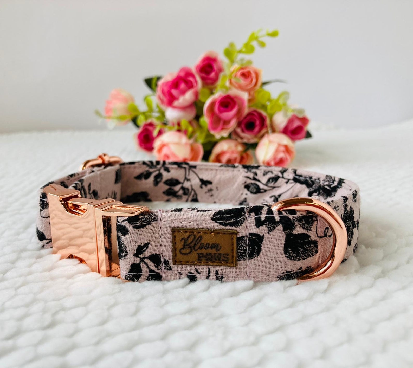 Vintage Rose Dog Collar Girl Dusty Pink Floral Dog Collar | Etsy