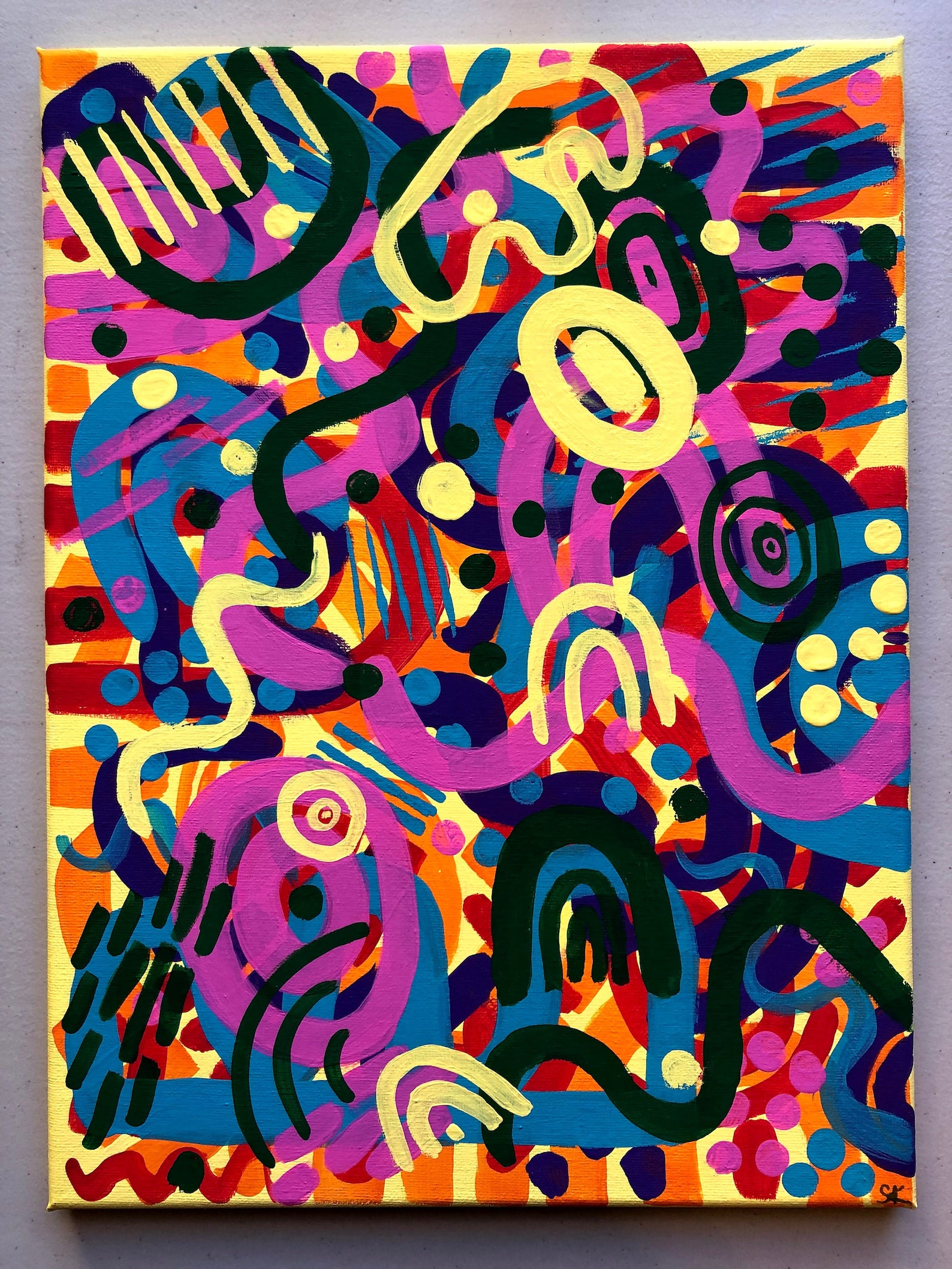 Groovy 12x16 Original Acrylic Painting on Canvas - Etsy