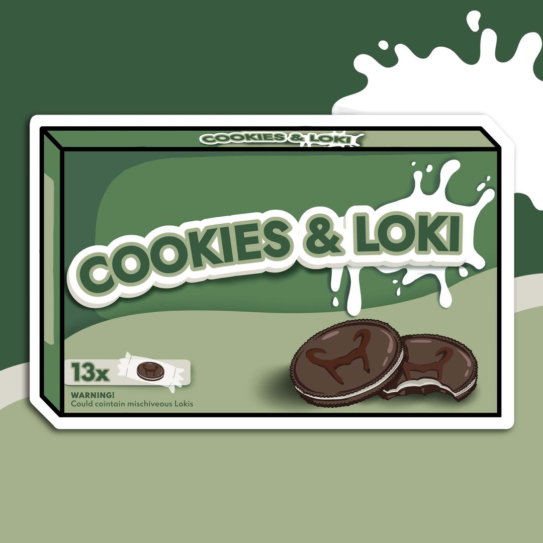 Loki Sticker Cookies and Cream Sweet Candy Cookies and Loki Marvel ...