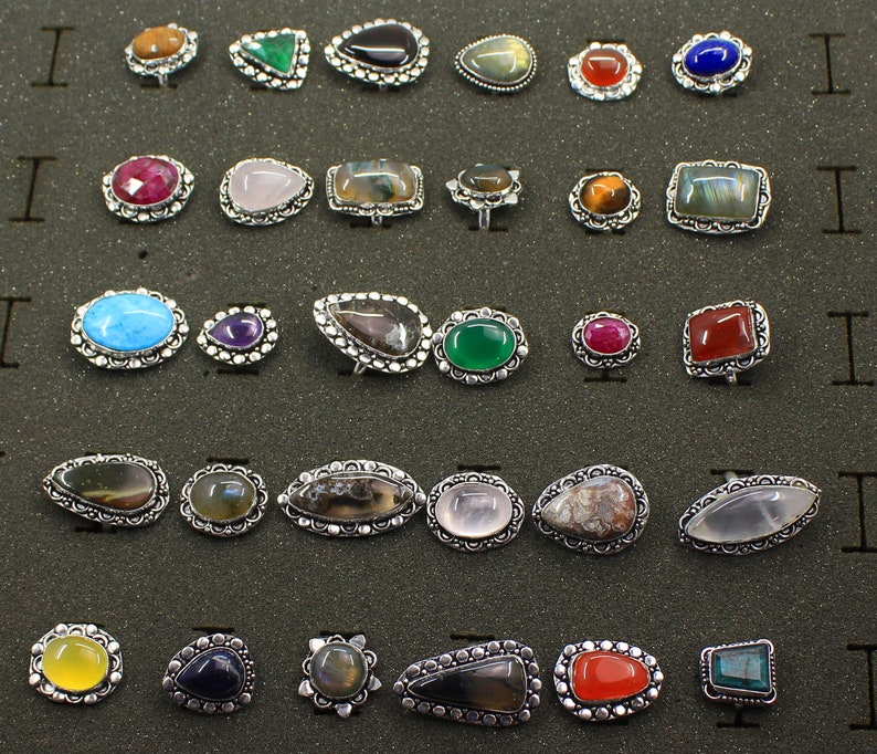 Chunky Rings Crystal Ringsboho Rings Vintage Rings Rings - Etsy