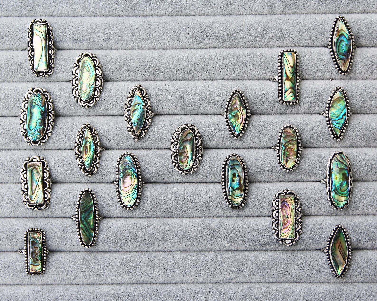 Abalone Shell Crystal Ring Handmade Jewelry Vintage Rings - Etsy