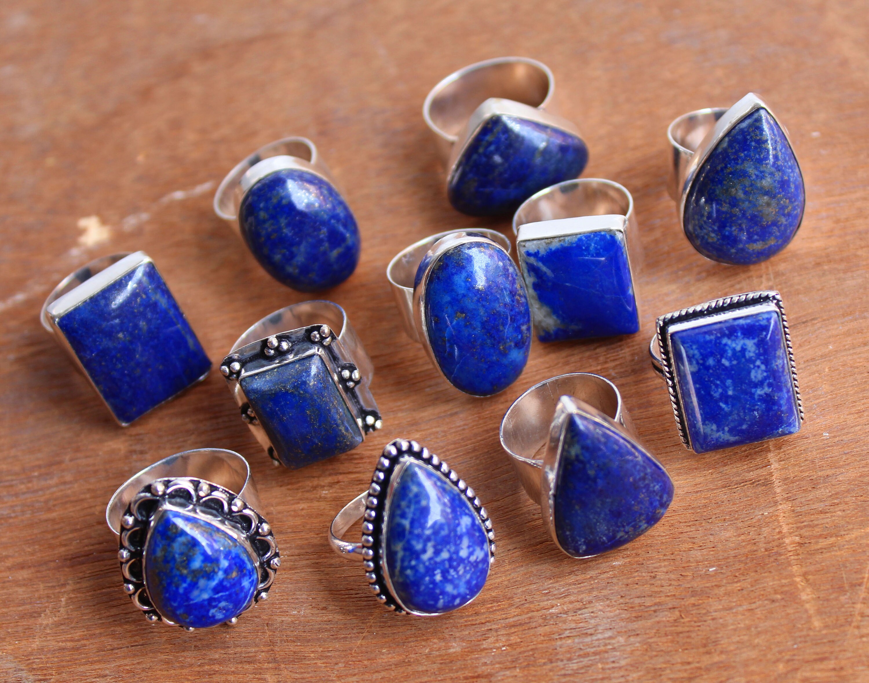 Blauer Lapislazuli Edelstein Ring Versilberter Edelstein - Etsy.de