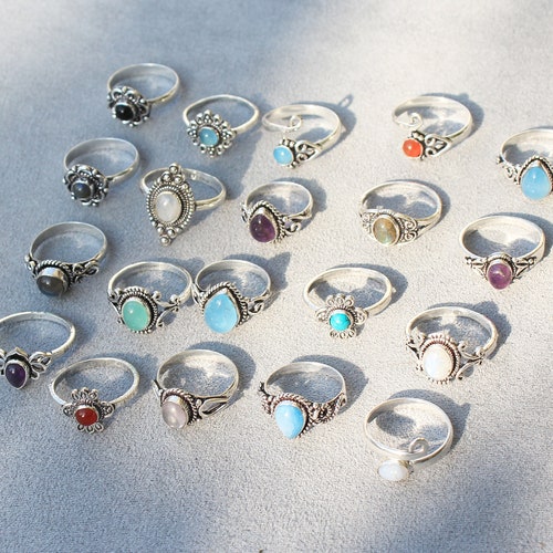 Assorted Crystal Rings Handmade Jewelry Rings Stacking - Etsy