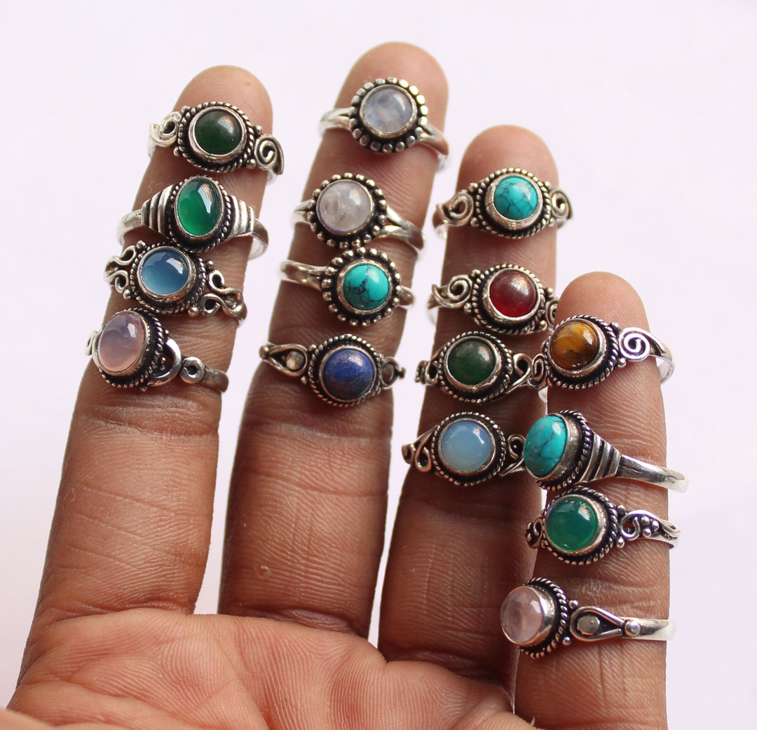 Mixed Crystal Rings Handmade Jewelry Rings Stacking Rings - Etsy