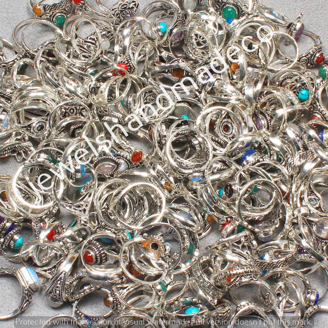 Mixed Crystal Rings Handmade Jewelry Rings Stacking Rings - Etsy