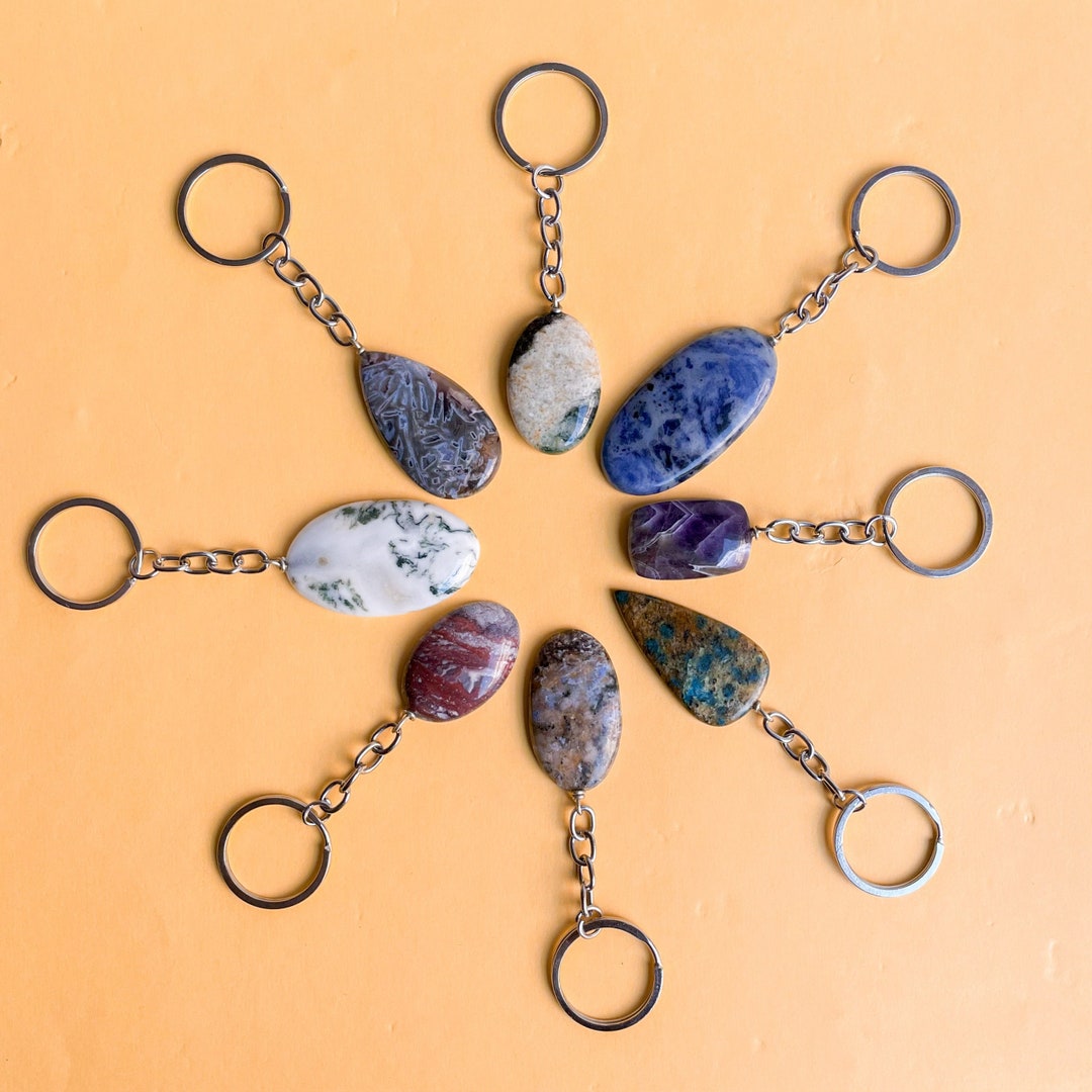 Crystal Keyring,gemstone Keyring, Bohemian Keychain Keyrings, Random ...