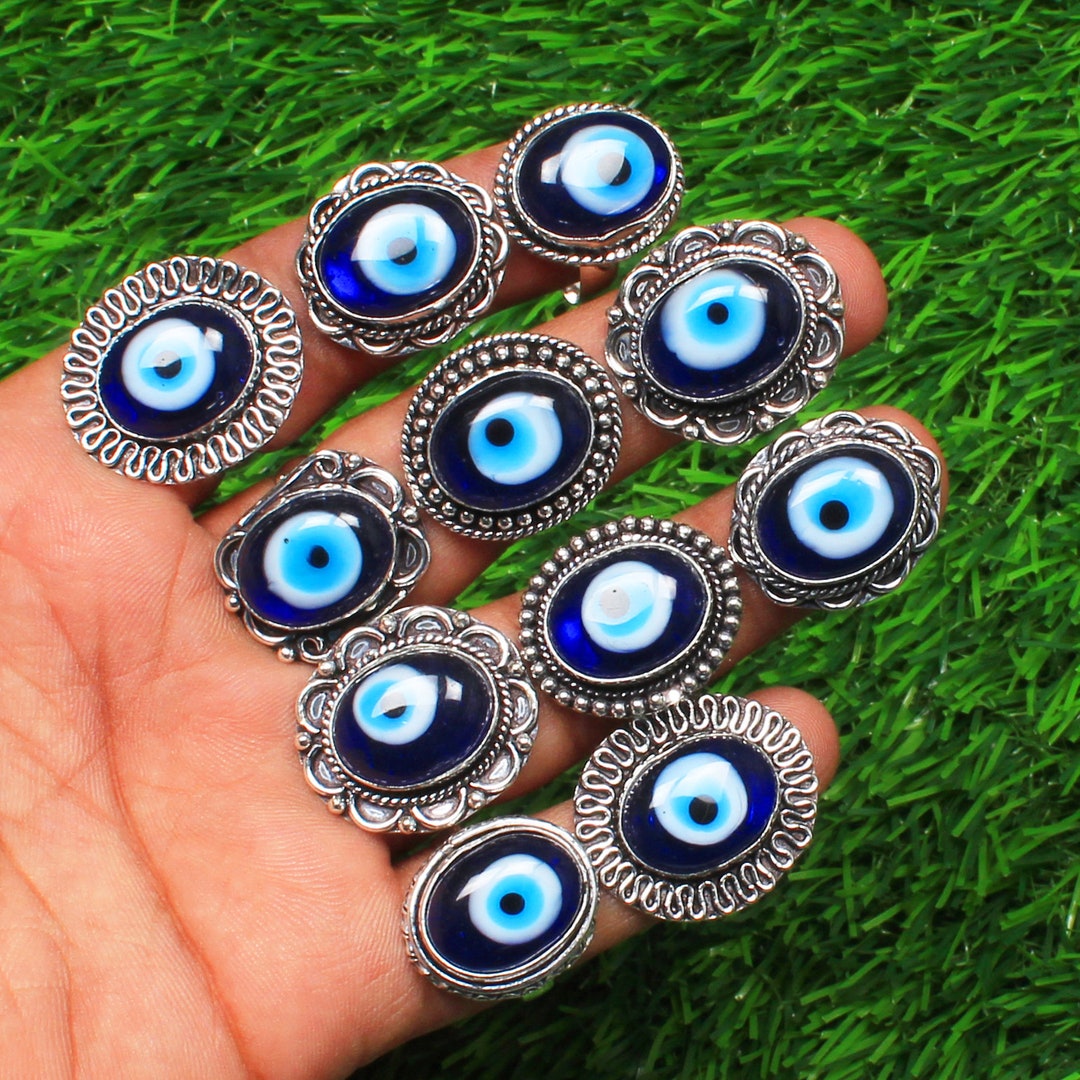 Evil Eye Jewelry, Silver Overlay Ring, Handmade Jewelry Rings, Hippie ...