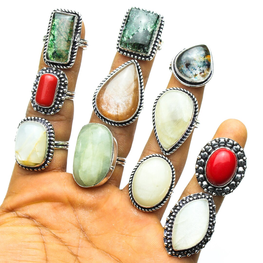 Multi Gemstone Ring, Multi Color Ring, Silver Plated Ring, Handmade ...