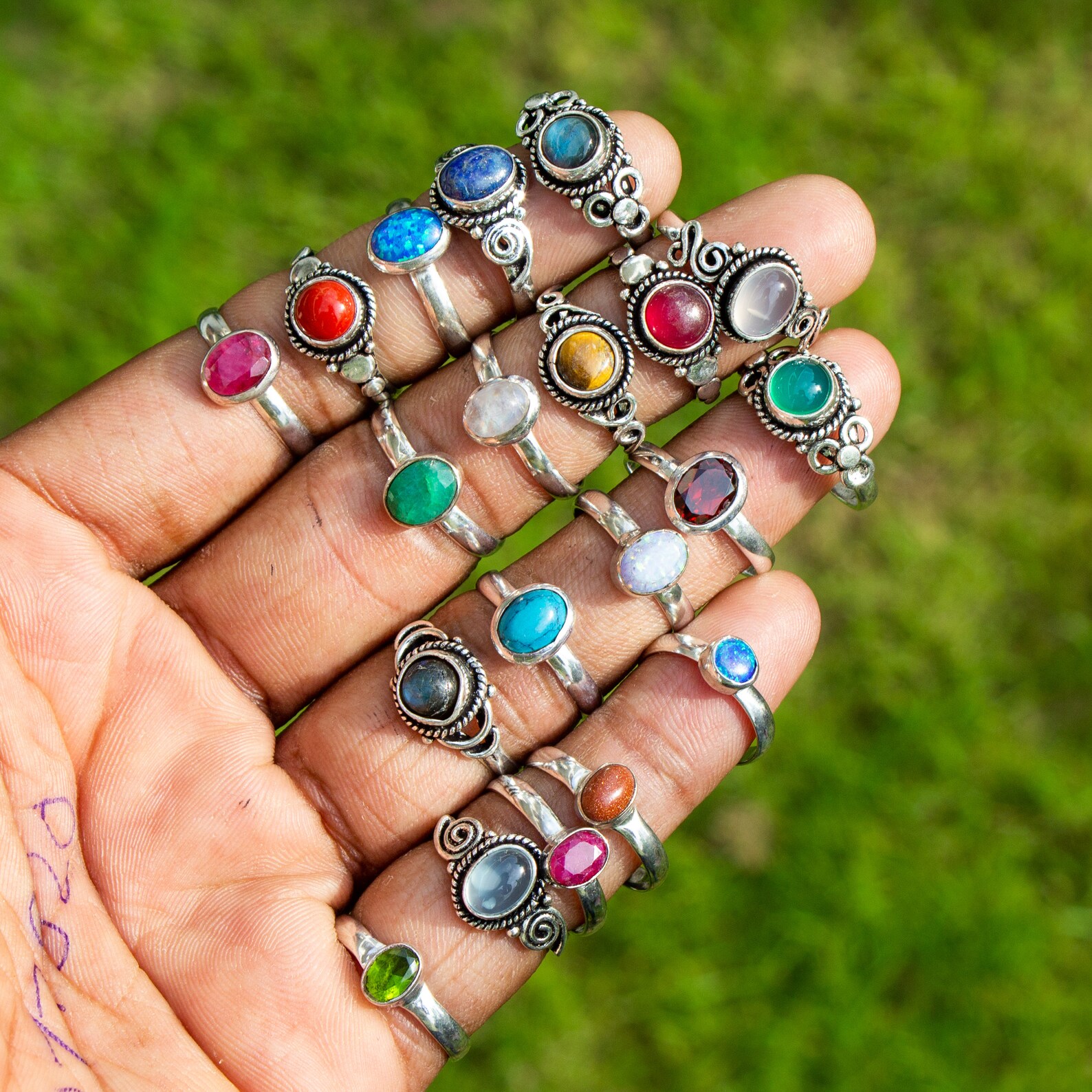 Mixed crystal rings Handmade Jewelry rings Stacking rings | Etsy