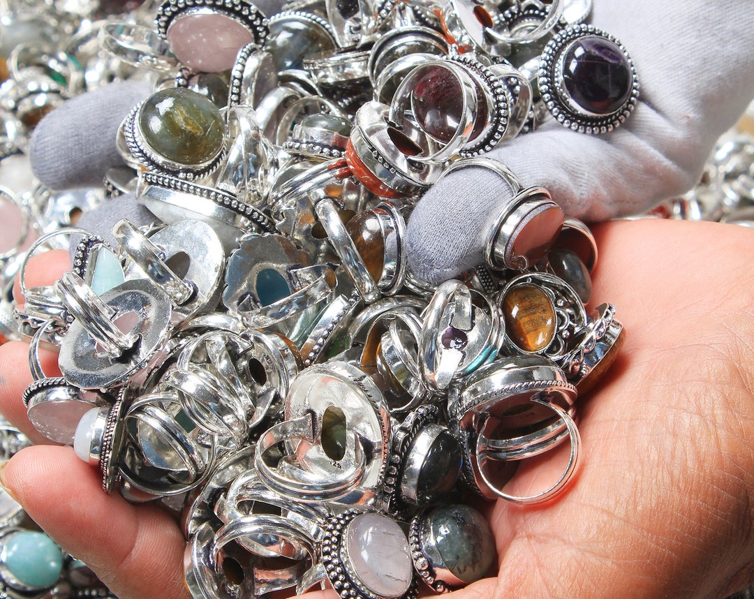 Chunky Rings, Crystal Rings,,boho Rings, Vintage Rings, Rings Lot ...