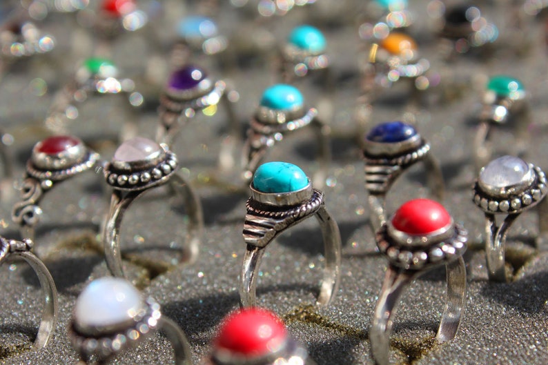 Natural Amethyst Gemstone Ring Small Baby Ring Silver Plated | Etsy