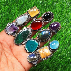 Statement Cool Rings, Assorted Gemstone Rings Lot, Handmade Jewelry ...