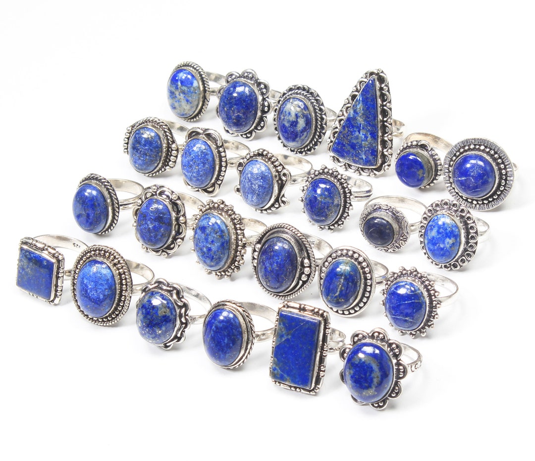 Lapis Lazuli Ring, Boho Chic Rings Handmade Jewelry Rings Set Statement ...